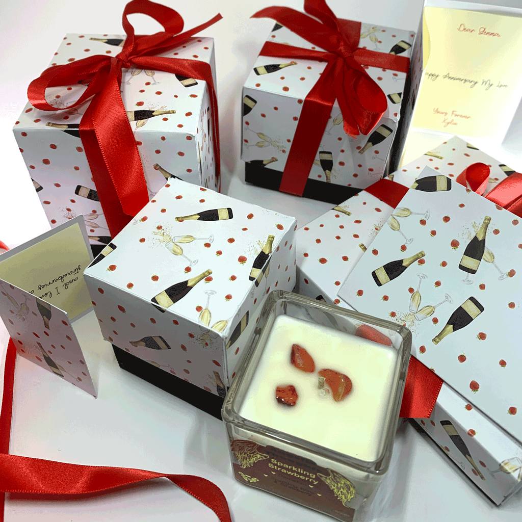 Sparkling Strawberry Candles – Angelic Thoughts Australia